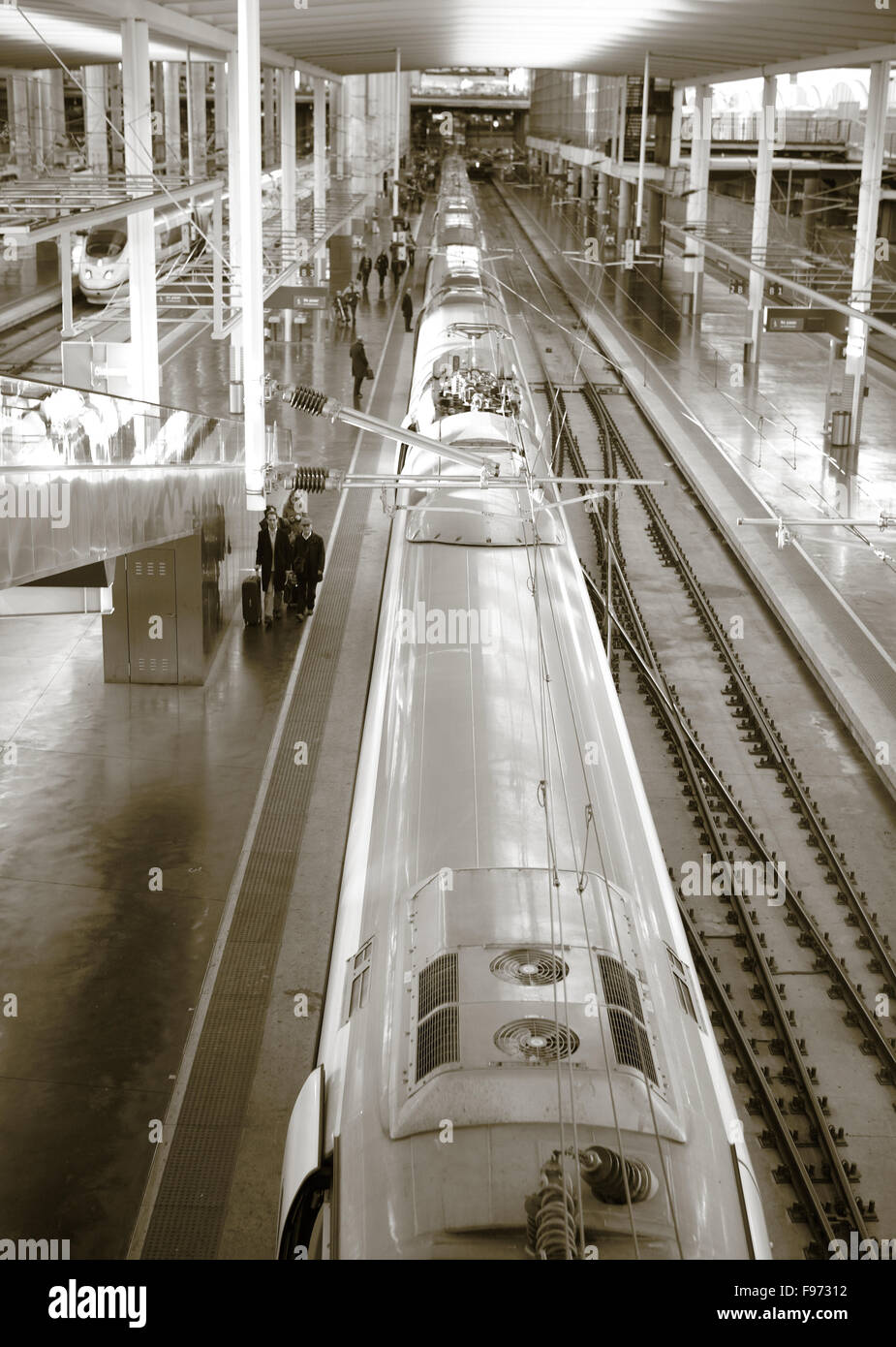 Top view of Railway station with train and platform vertical Stock ...