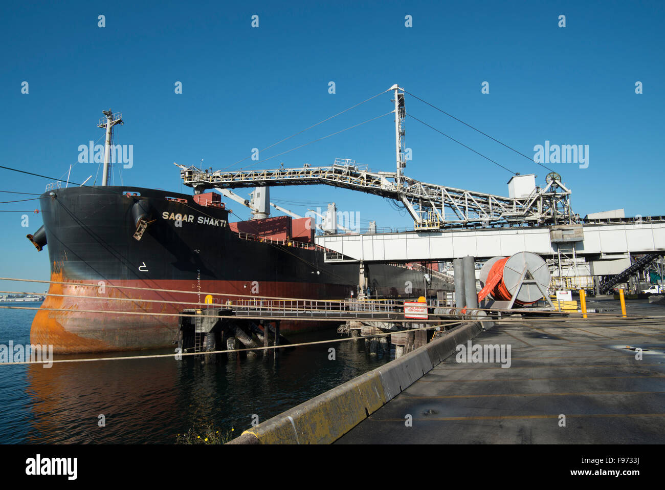 A ship is loaded steelmaking coal at Neptune Terminals in North ...