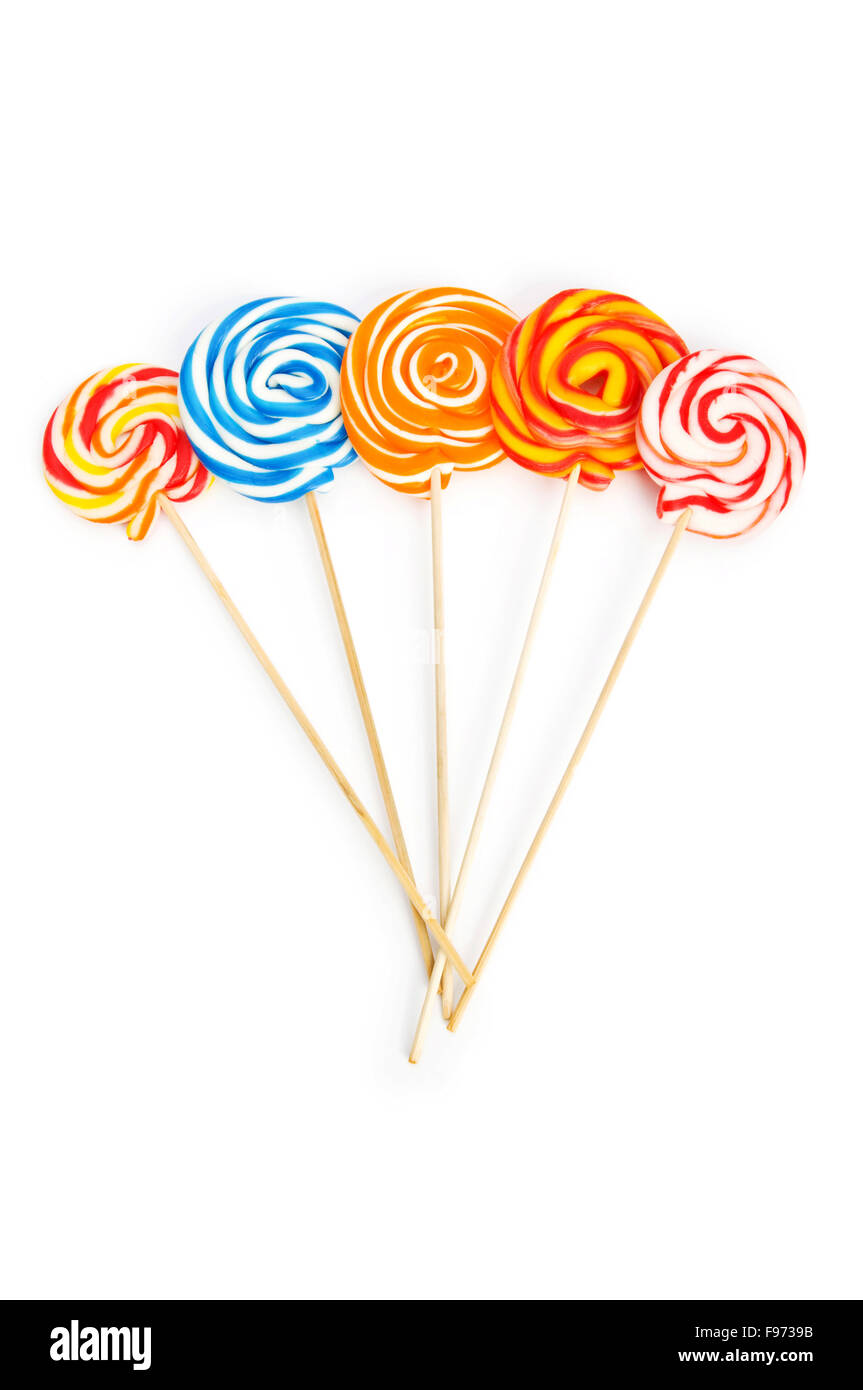 Colourful lollipop isolated on the white background Stock Photo - Alamy
