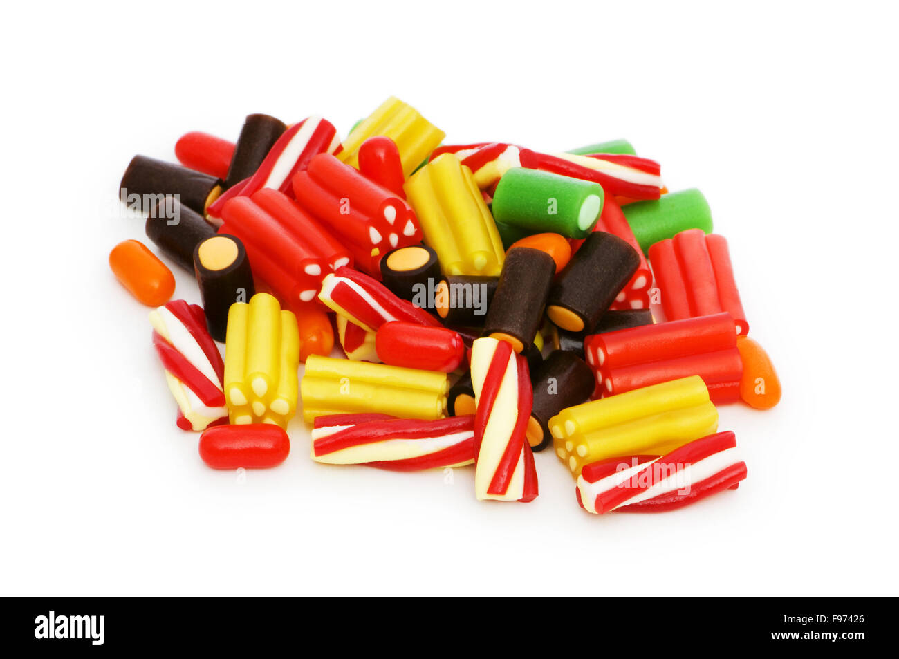 Colourful sweets isolated on the white background Stock Photo - Alamy
