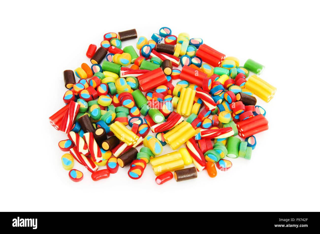 Colourful sweets isolated on the white background Stock Photo - Alamy
