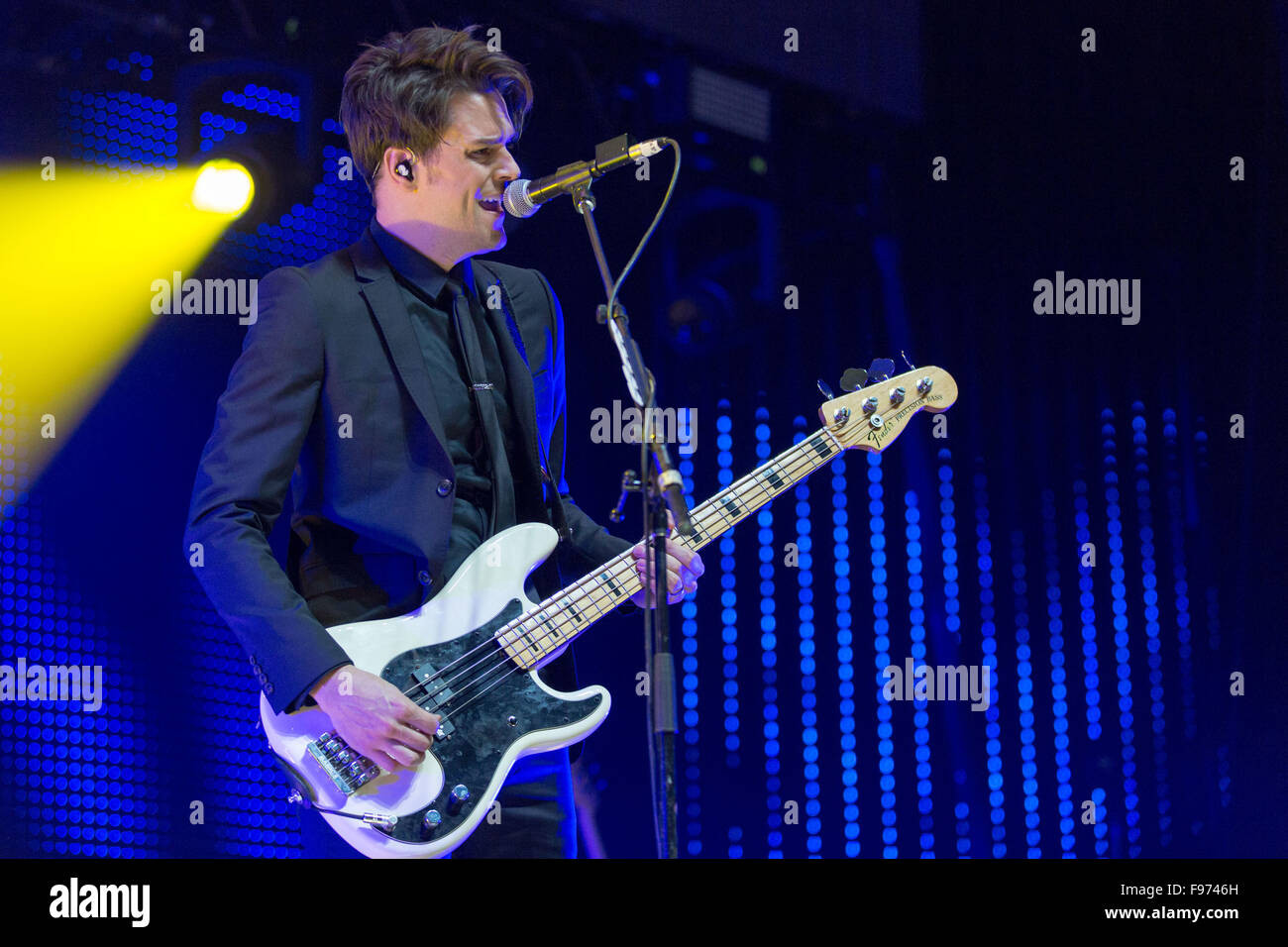 Los Angeles, California, USA. 13th Dec, 2015. Bassist DALLON WEEKES of ...