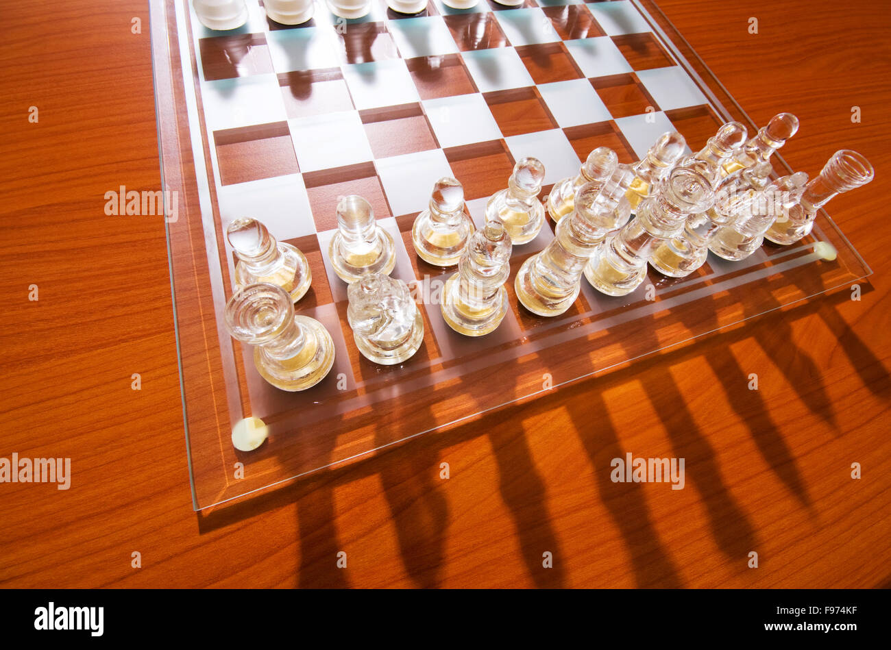 Set of chess figures on the board Stock Photo - Alamy