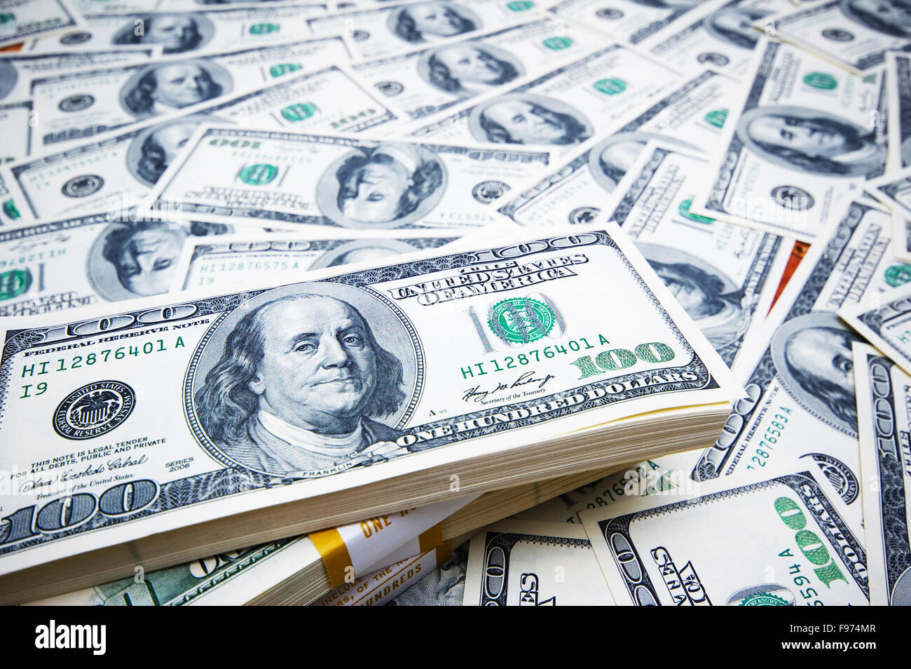 Stack of dollars on money background Stock Photo - Alamy