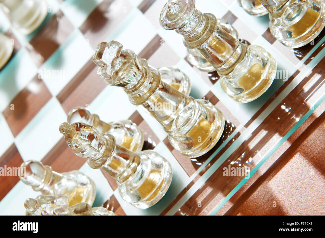 Set of chess figures on the playing board Stock Photo - Alamy