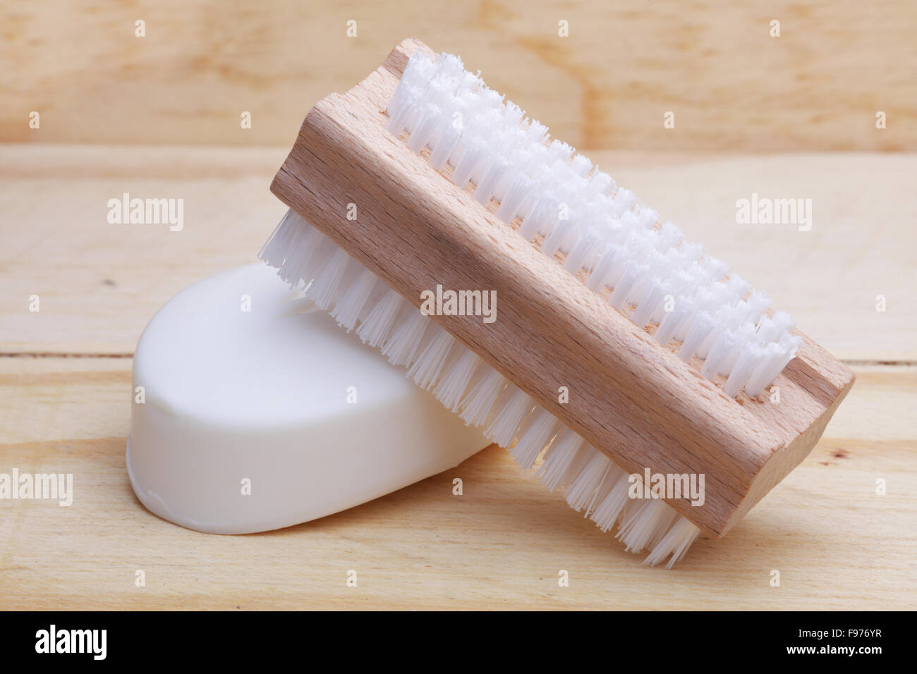 Nail brush and soap Stock Photo - Alamy