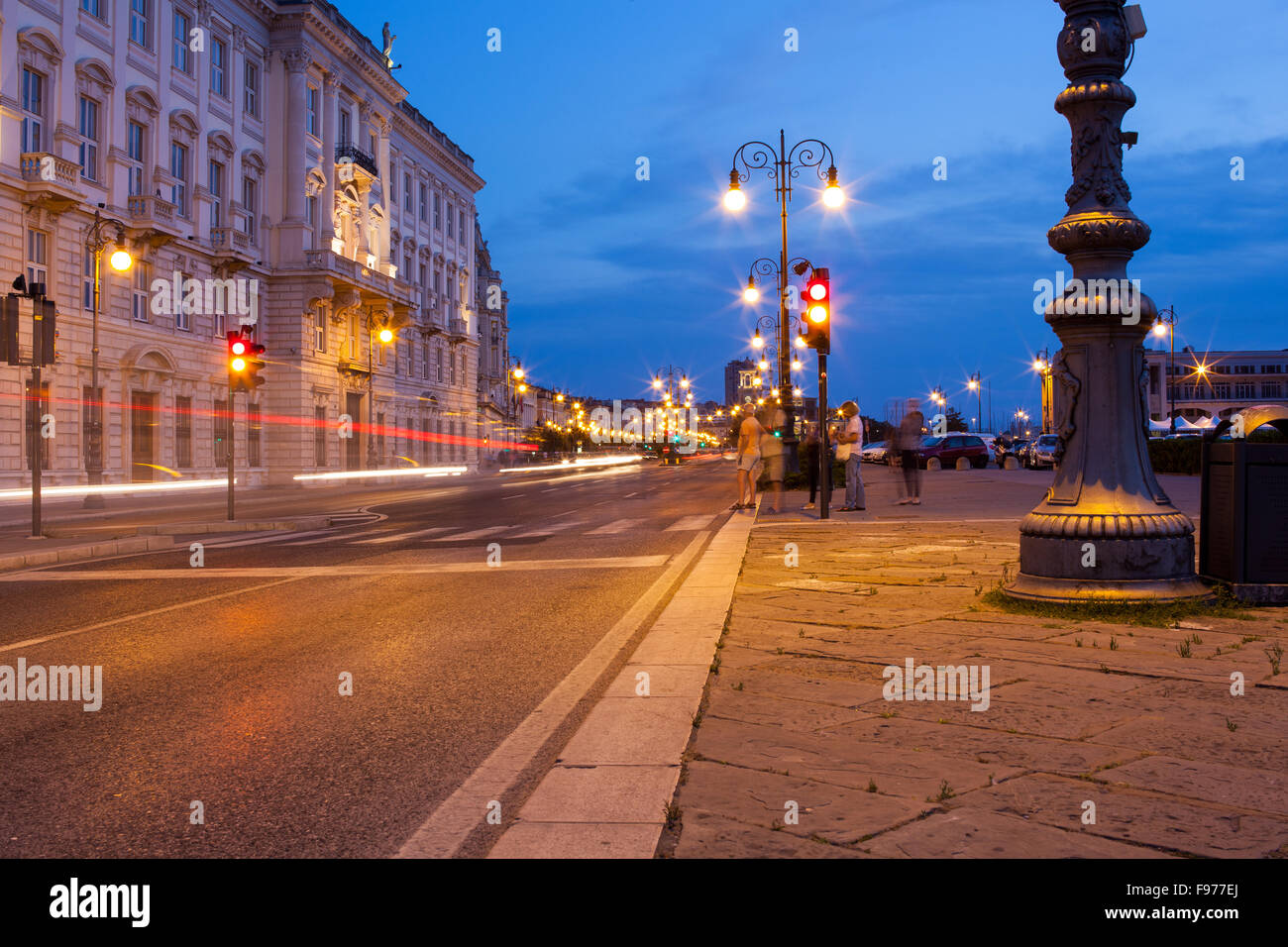 The street of trieste at sunset, Italy Stock Photo - Alamy