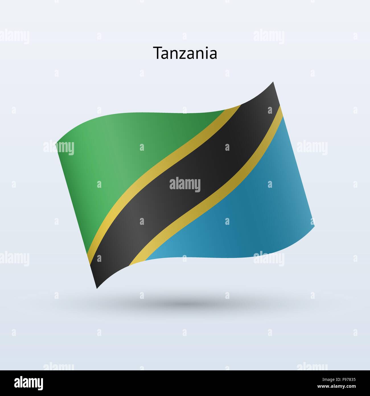 Tanzania flag waving form. Vector illustration Stock Vector Image & Art ...