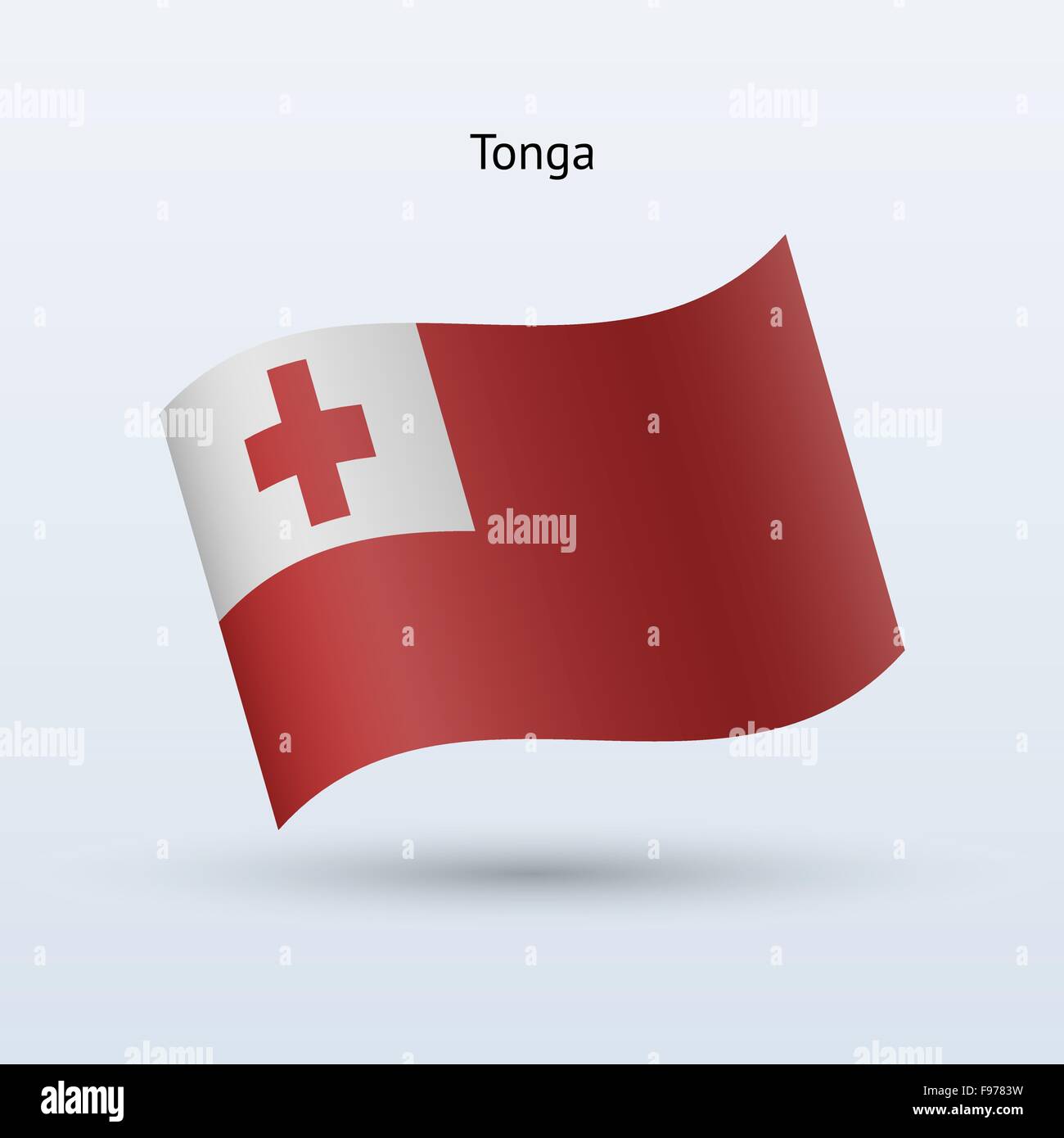 Tonga flag waving form. Vector illustration Stock Vector Image & Art ...