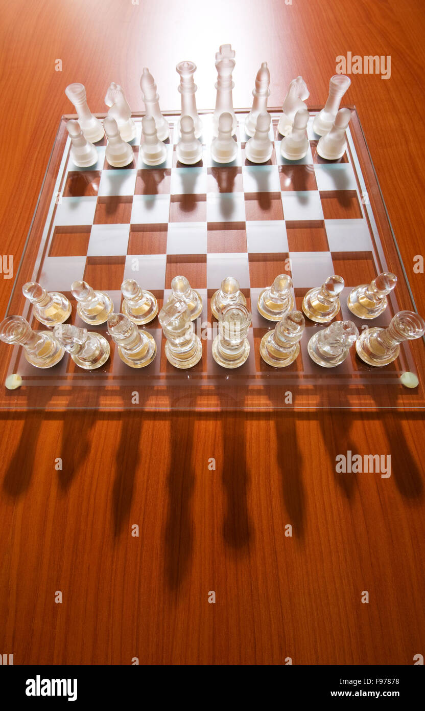Set of chess figures on the playing board Stock Photo - Alamy