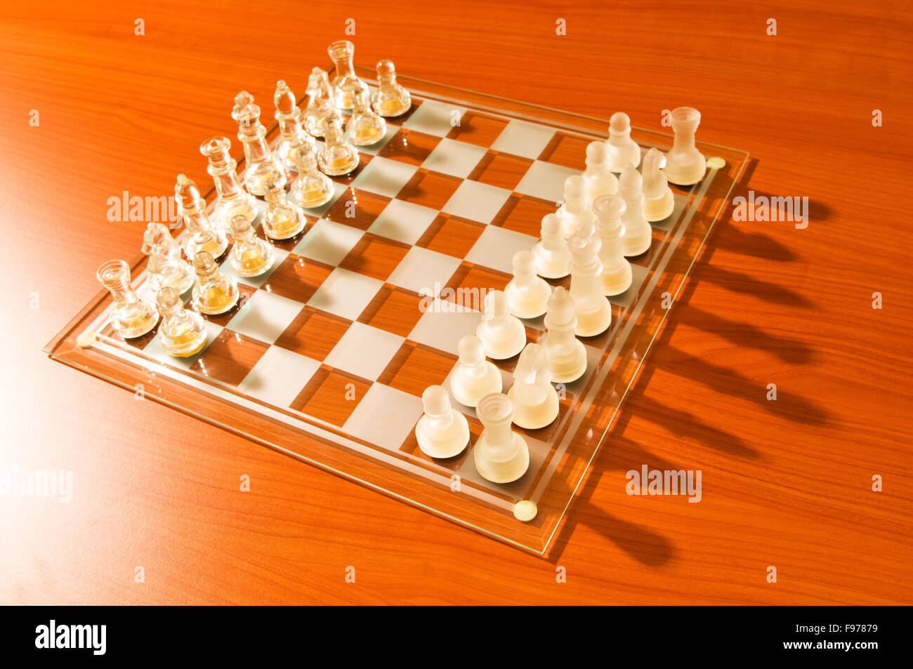 Set of chess figures on the board Stock Photo - Alamy