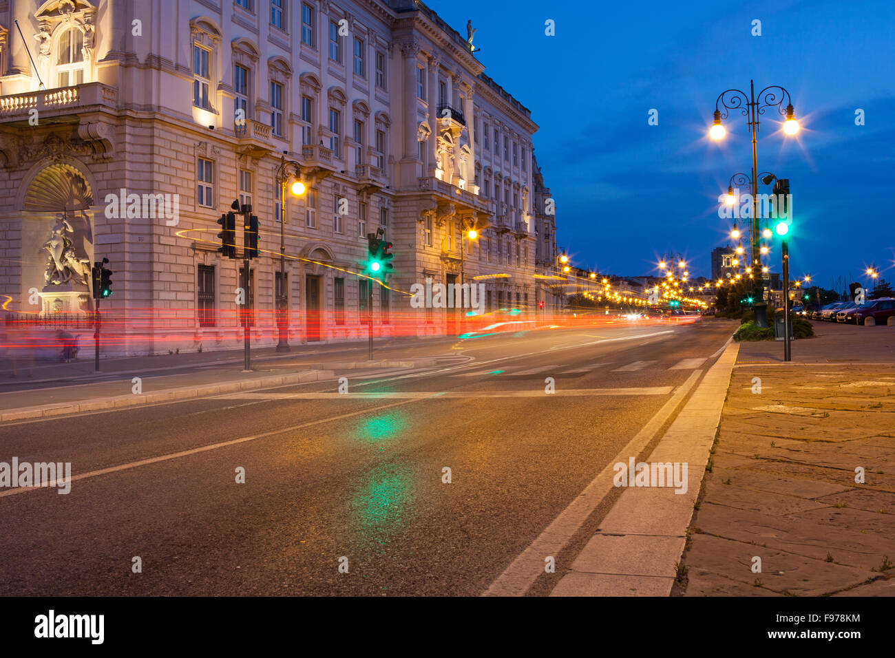 The street of trieste at sunset, Italy Stock Photo - Alamy