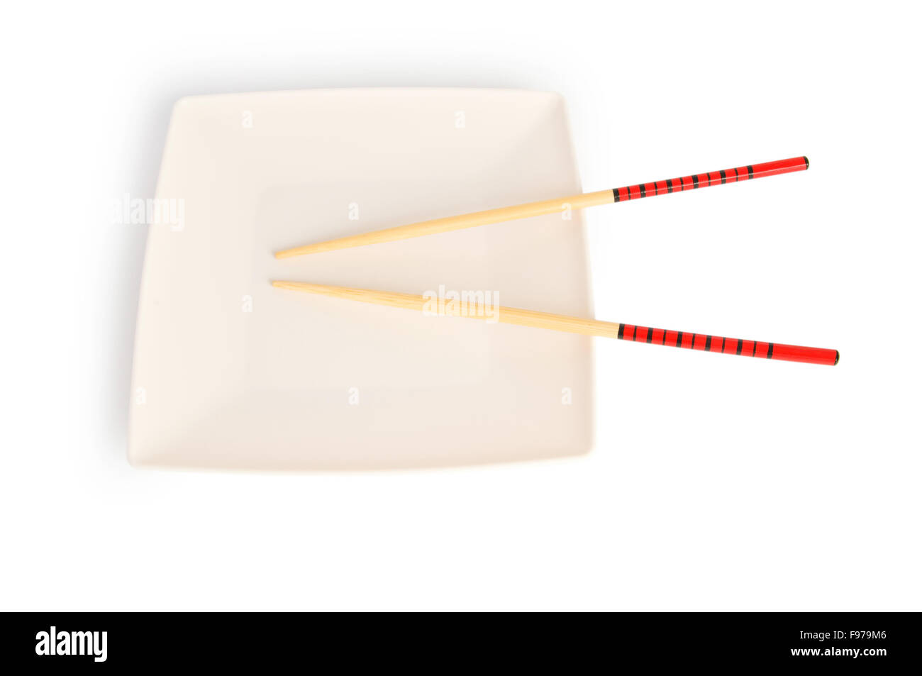 Asian food concept with plate and chopsticks Stock Photo - Alamy
