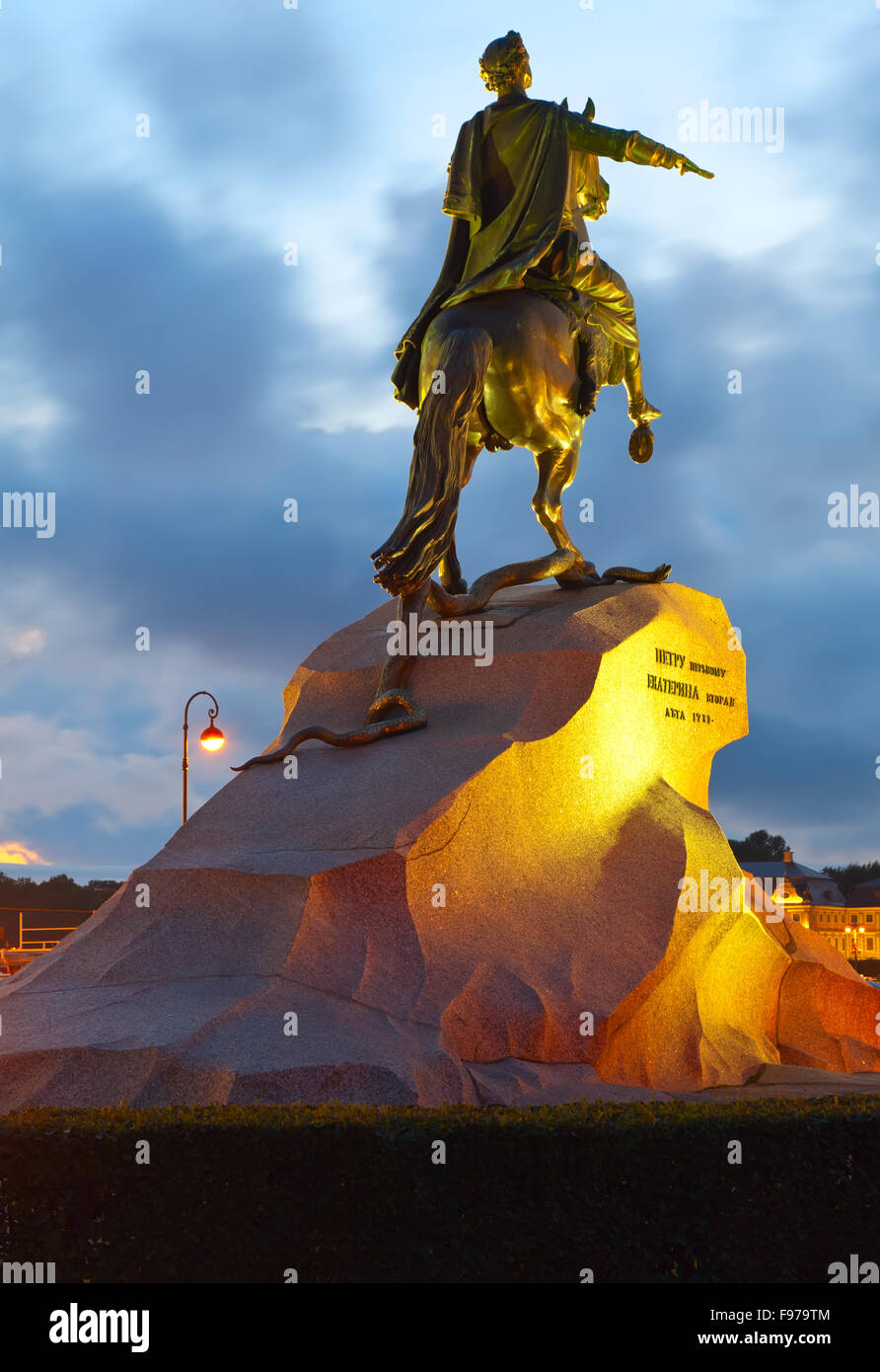 Equestrian statue of Peter the Great in Saint Petersburg, Russia Stock ...