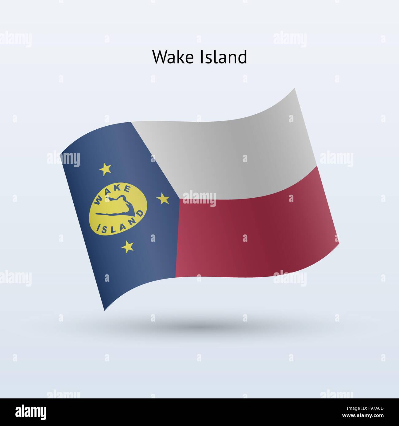 Wake Island flag waving form. Vector illustration Stock Vector Image ...