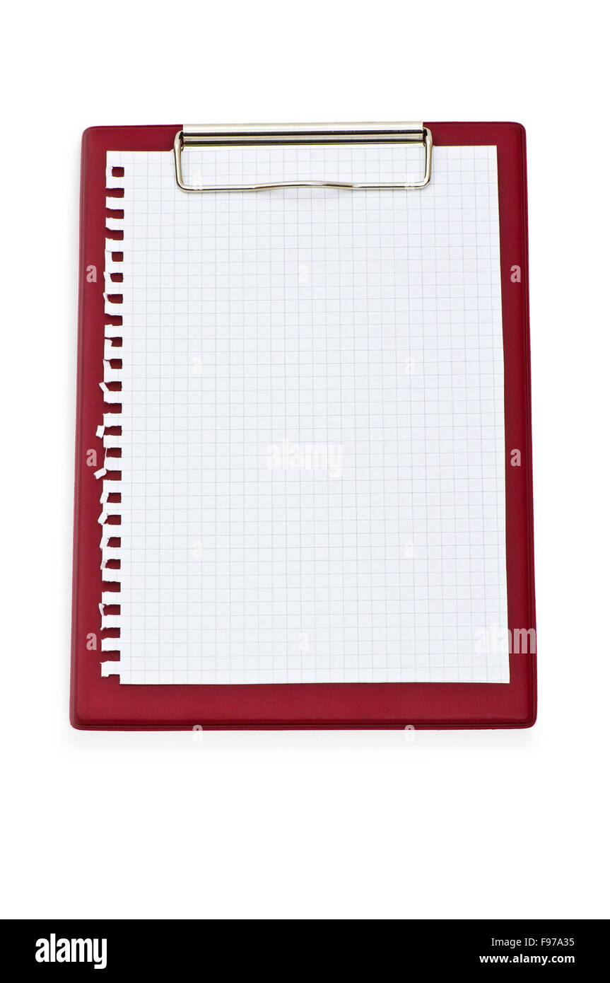 Binder with black sheet isolated on white Stock Photo - Alamy