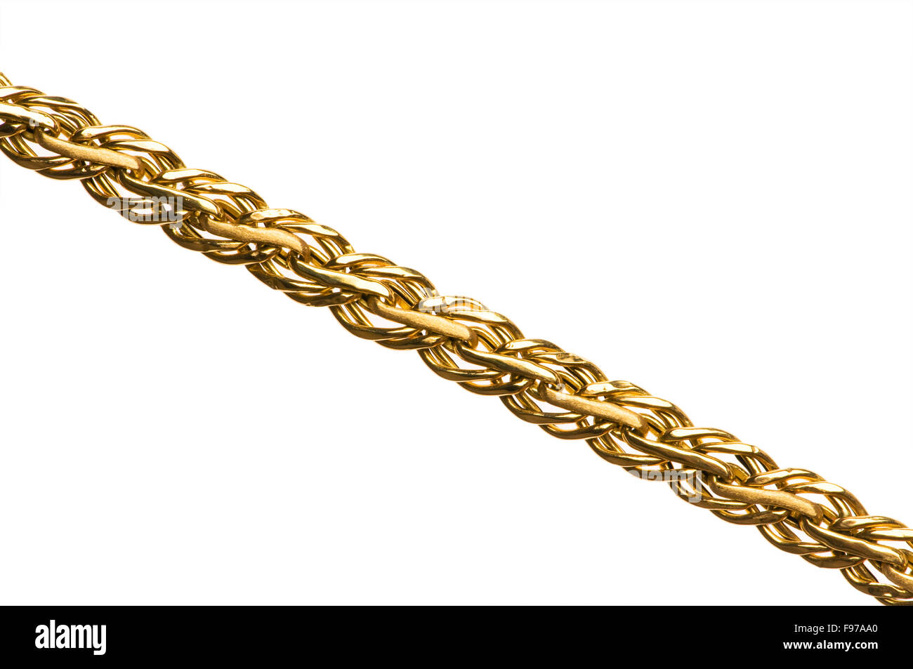 Golden chain isolated on the white background Stock Photo - Alamy