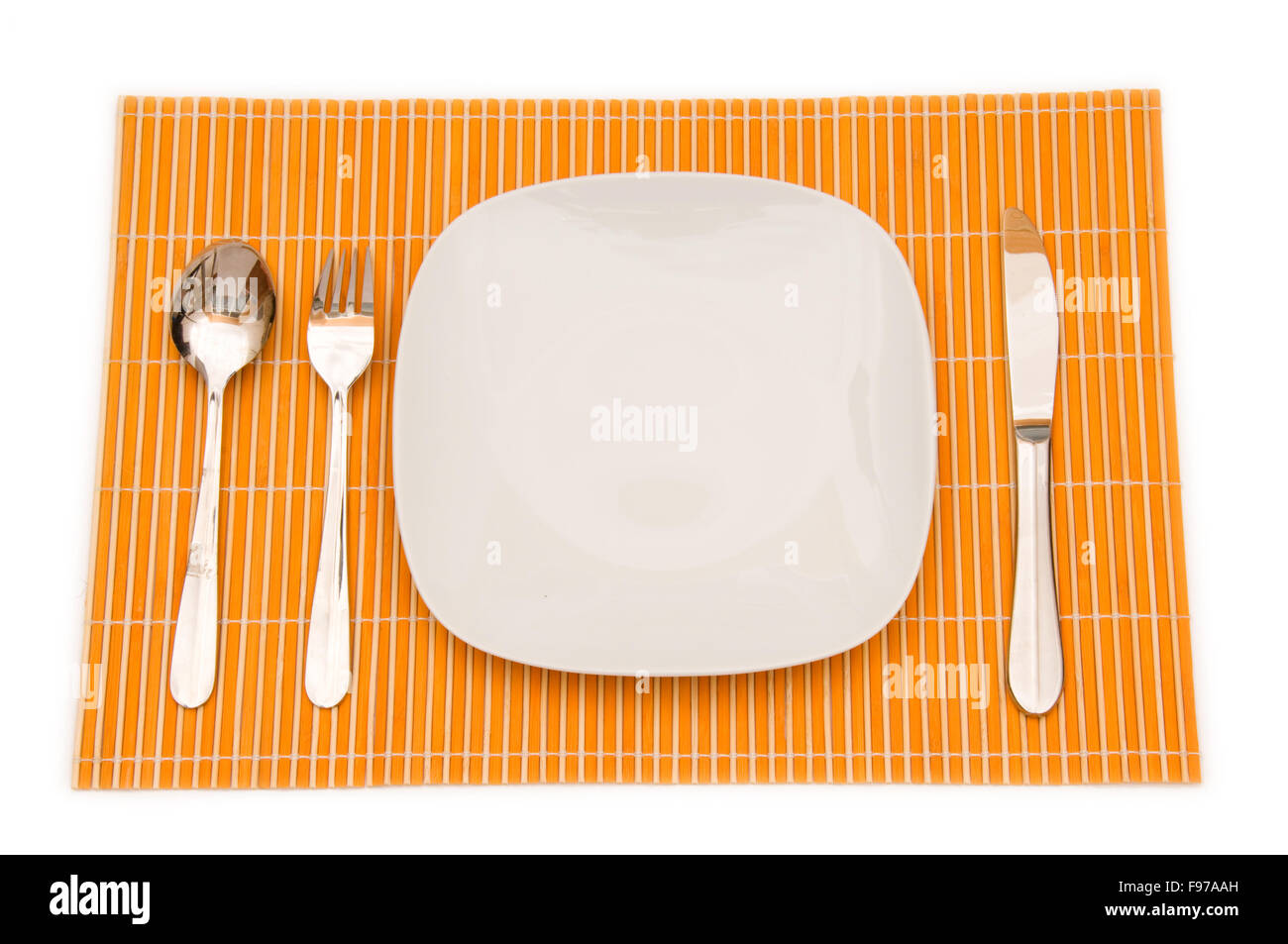 Set of table utensils isolated on white Stock Photo - Alamy