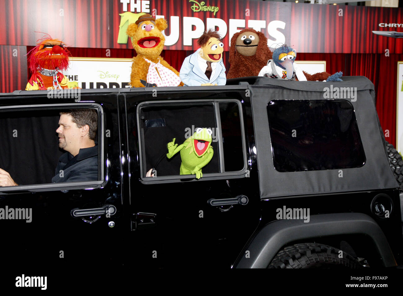 Kermit the Frog and the Muppets at the World premiere of "The Muppets ...