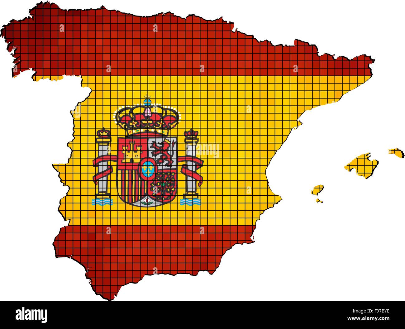 Spain map with flag inside Stock Vector Image & Art - Alamy