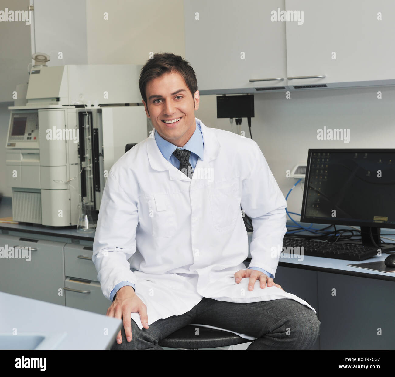 research and science doctor student people in bright laboratory ...