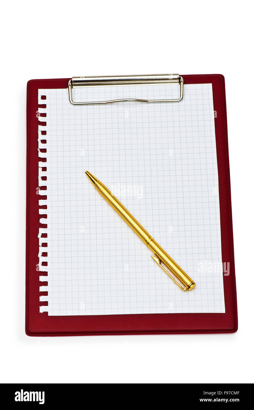 Binder with black sheet isolated on white Stock Photo - Alamy