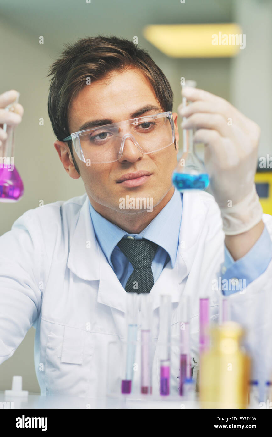 research and science doctor student people in bright laboratory ...