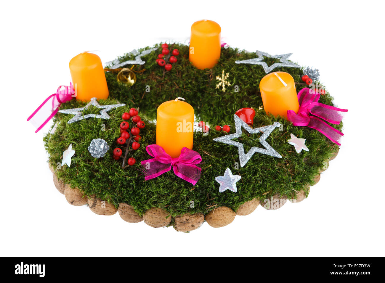 Burning advent candles Cut Out Stock Images & Pictures - Alamy