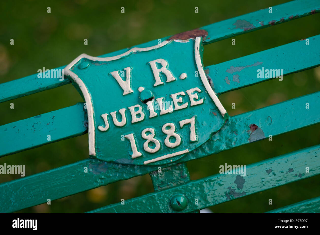 VR (Victoria Regina - Queen Victoria) 1887 jubilee memorial plaque on a ...
