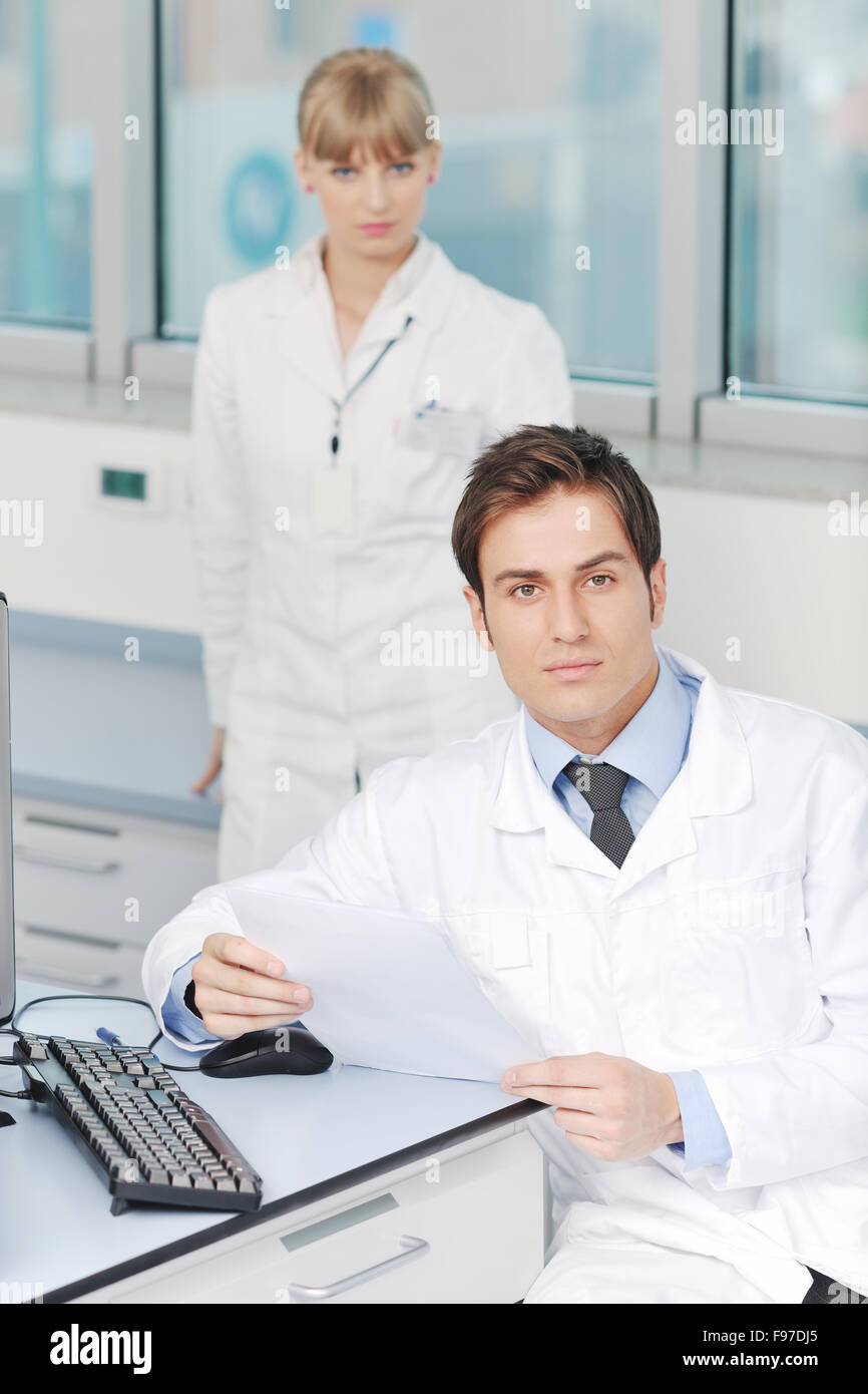 science and research biology chemistry an dmedicine youn people couple ...