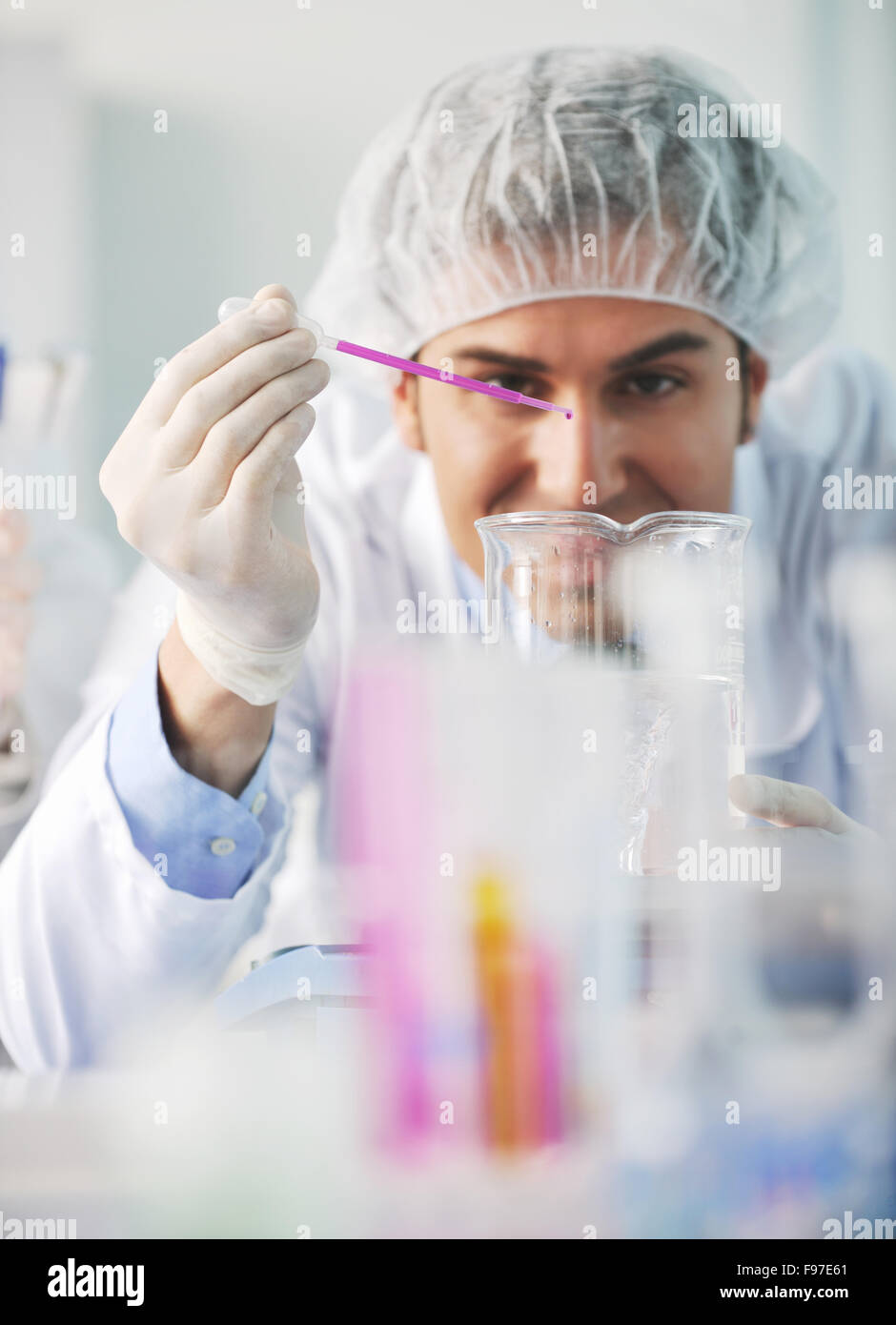 research and science doctor student people in bright labaratory ...