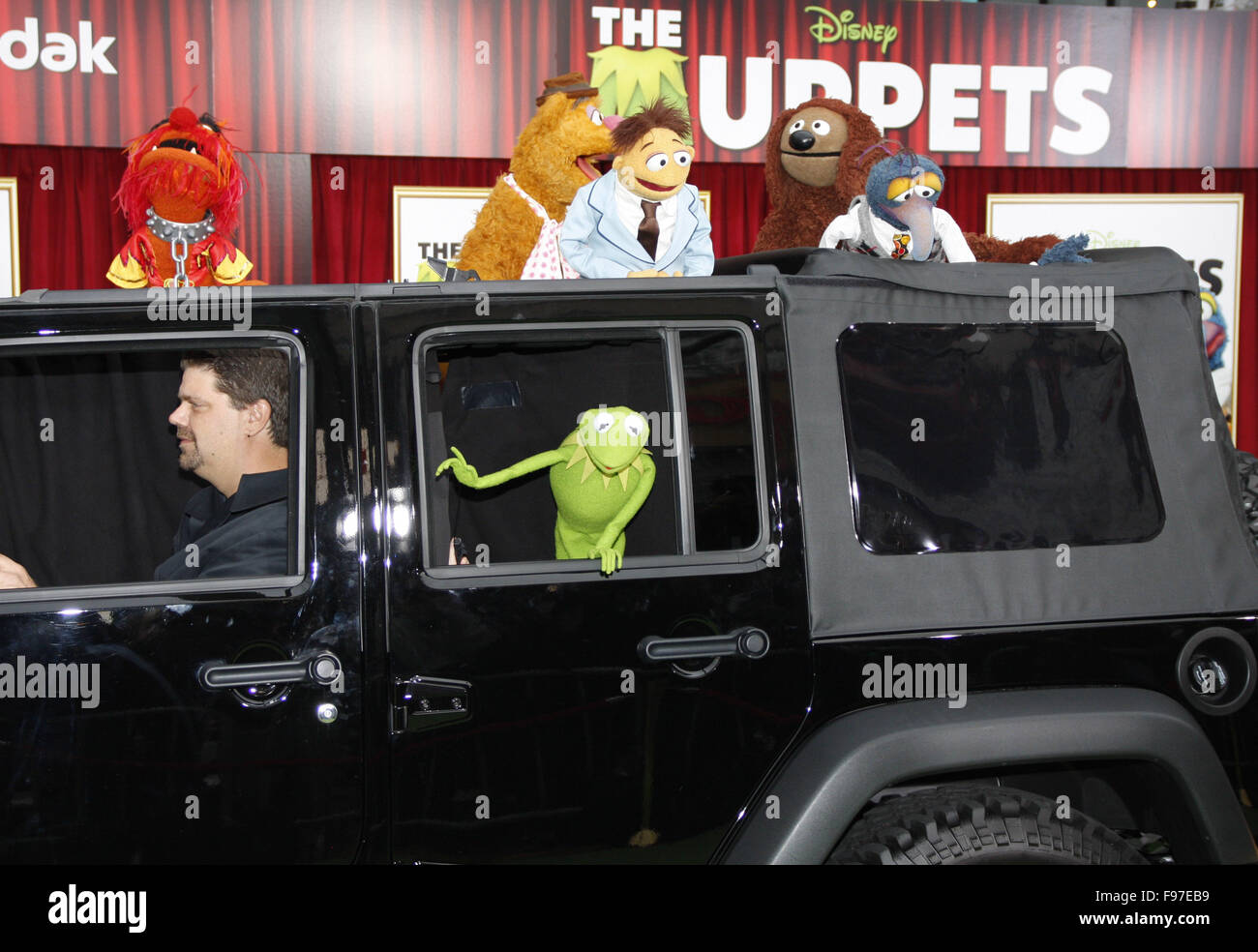 Kermit the Frog and the Muppets at the World premiere of "The Muppets ...