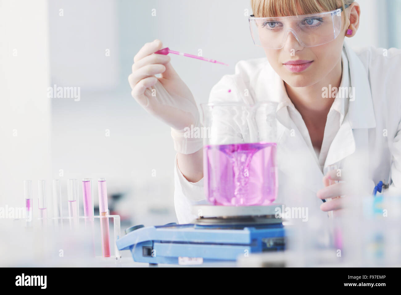 research and science doctor student people in bright labaratory ...