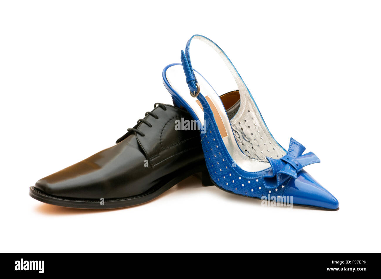 Two shoes isolated on the white background Stock Photo - Alamy