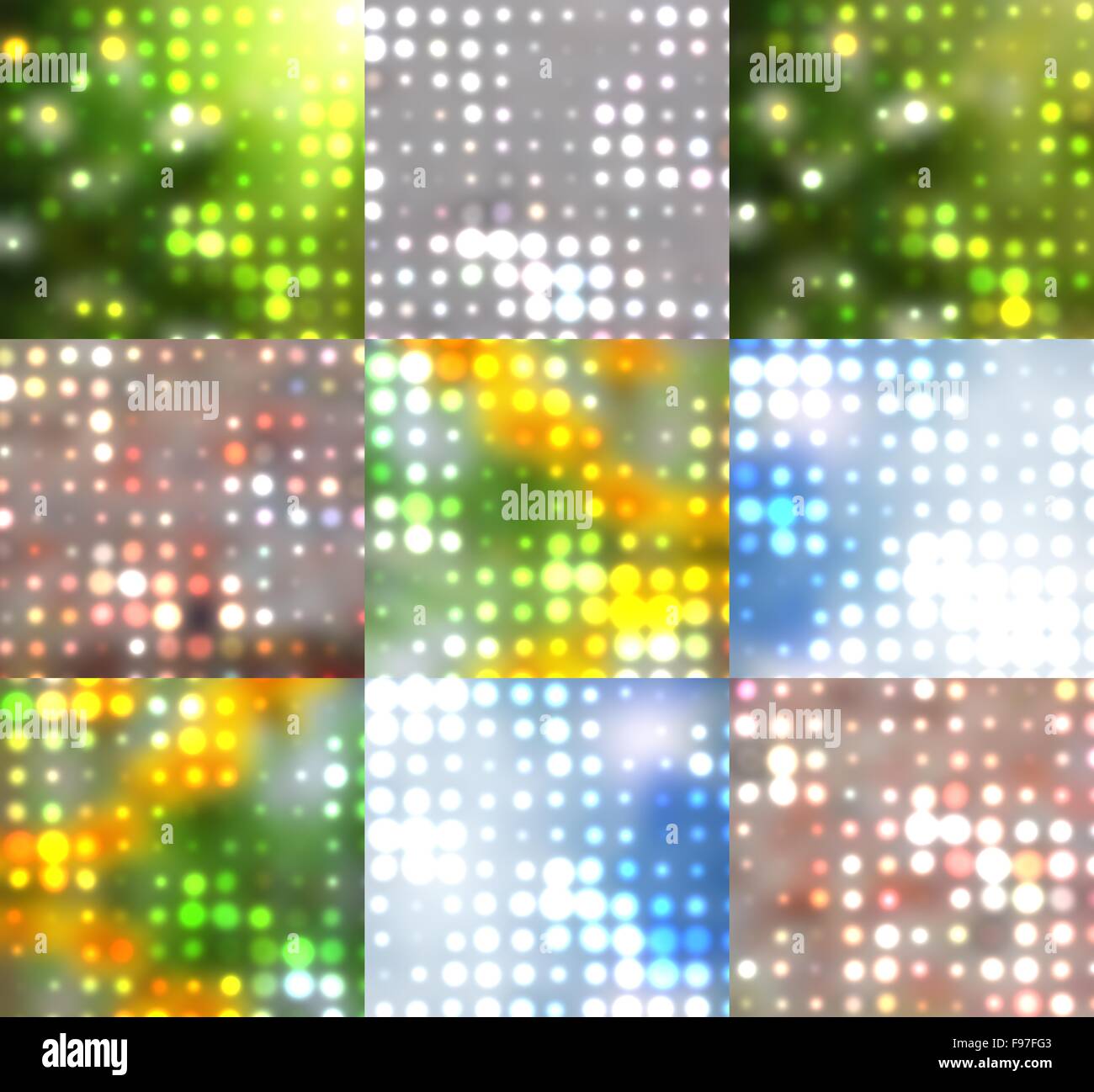 Collection of illustrations blurred spots and colorful dots out of ...