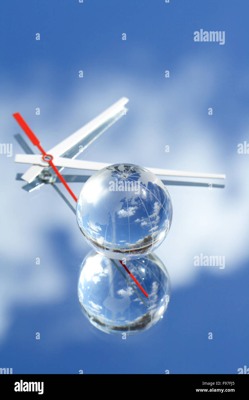 Globe And Clock Stock Photo - Alamy