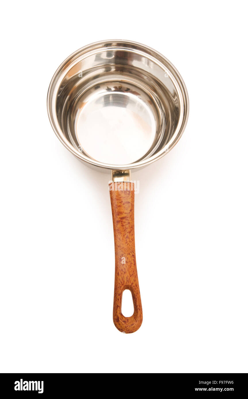 Silver saucepan isolated on the white background Stock Photo - Alamy