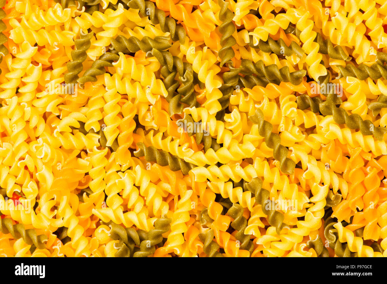 Close up of italian pasta - spiral shaped Stock Photo - Alamy