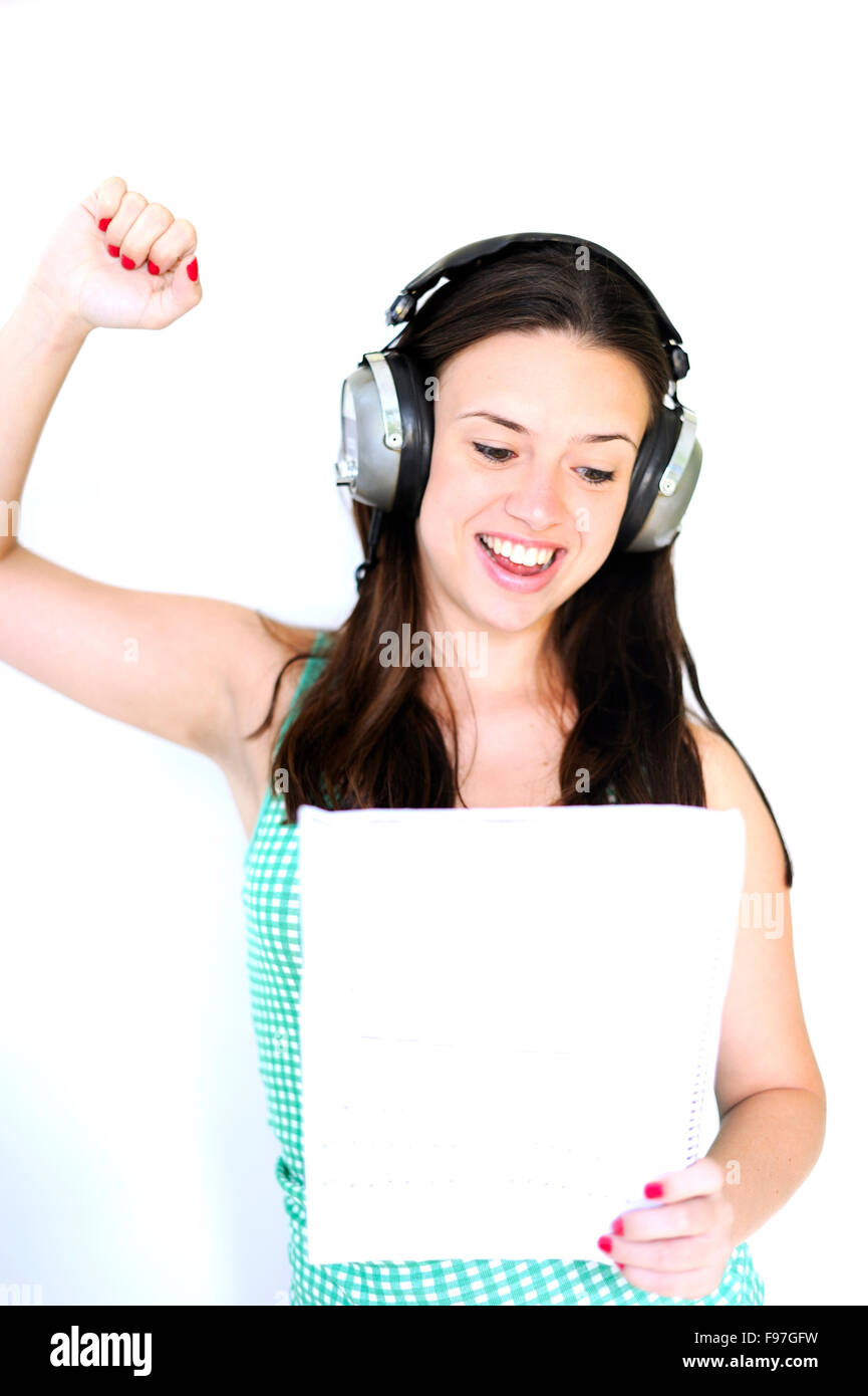 Listening to the music Stock Photo - Alamy