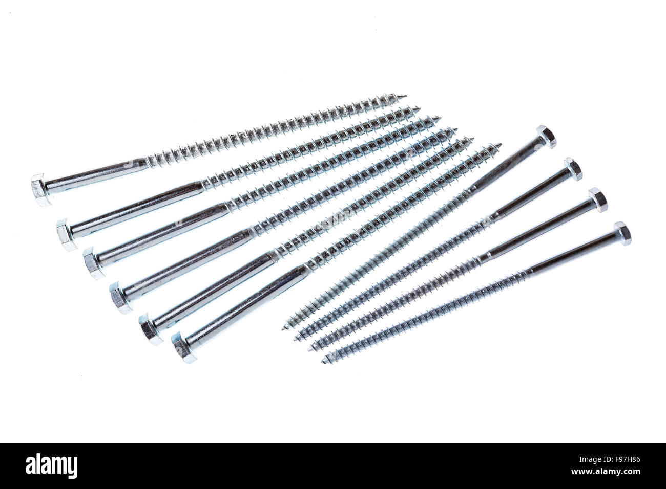 Chrome screws isolated on a white background Stock Photo - Alamy