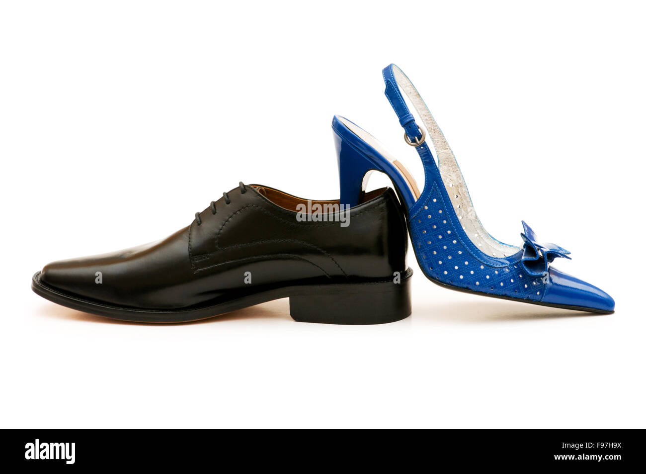 Two shoes isolated on the white background Stock Photo - Alamy