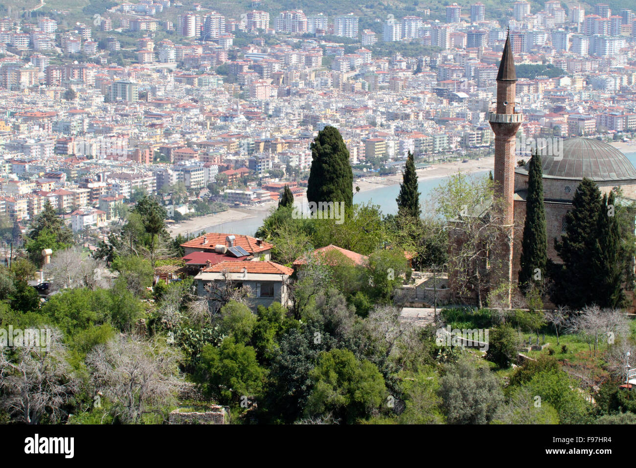 Alanya city hill, sea coast, Turkey Stock Photo - Alamy