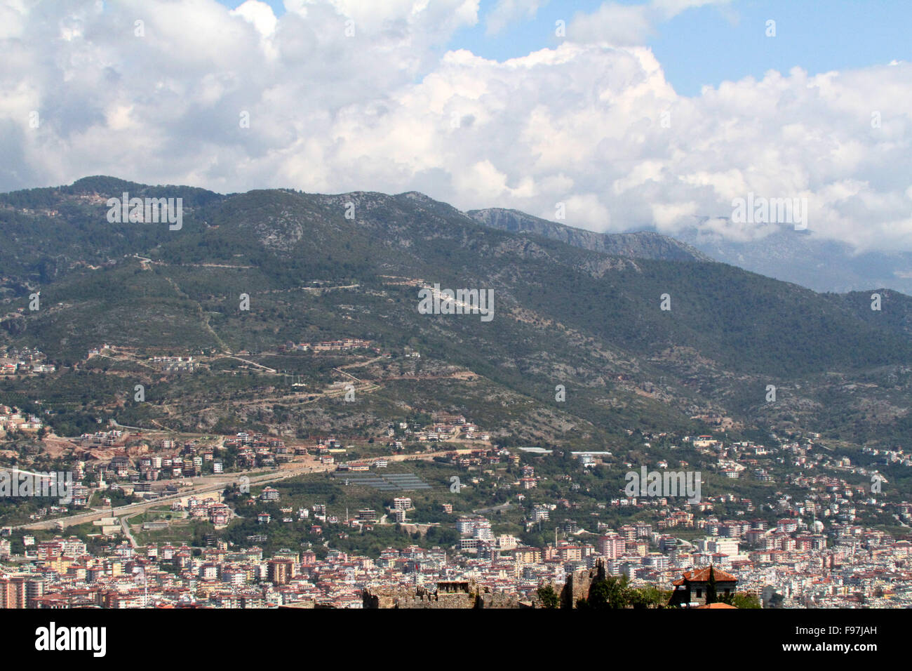 Alanya city hill, sea coast, Turkey Stock Photo - Alamy
