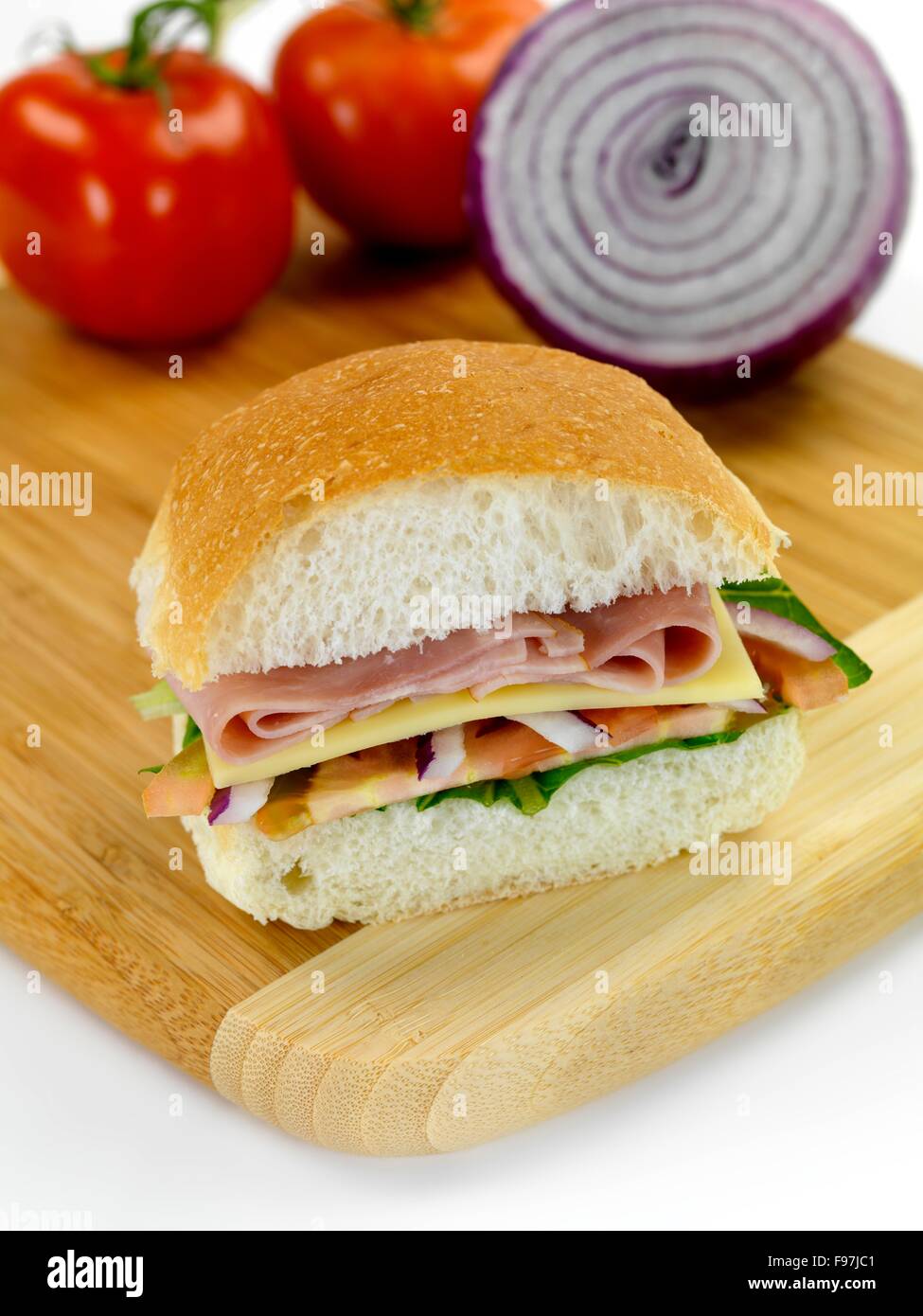 Ham and Salad Roll Stock Photo - Alamy
