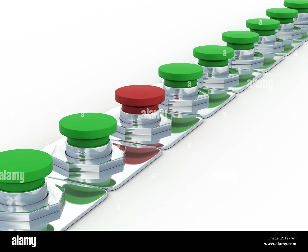 row button on a white background. 3D image Stock Photo - Alamy