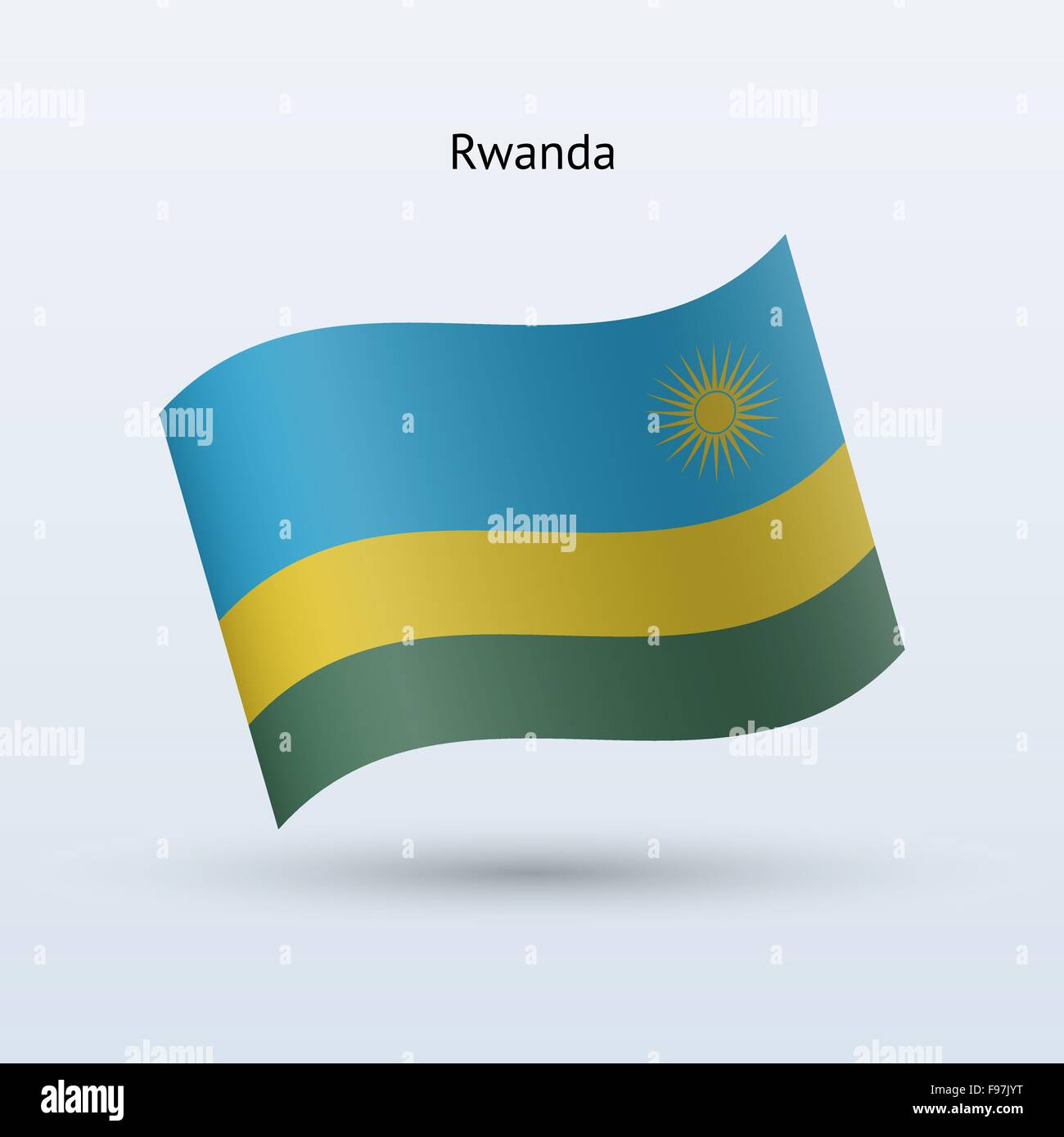 Rwanda flag waving form. Vector illustration Stock Vector Image & Art ...