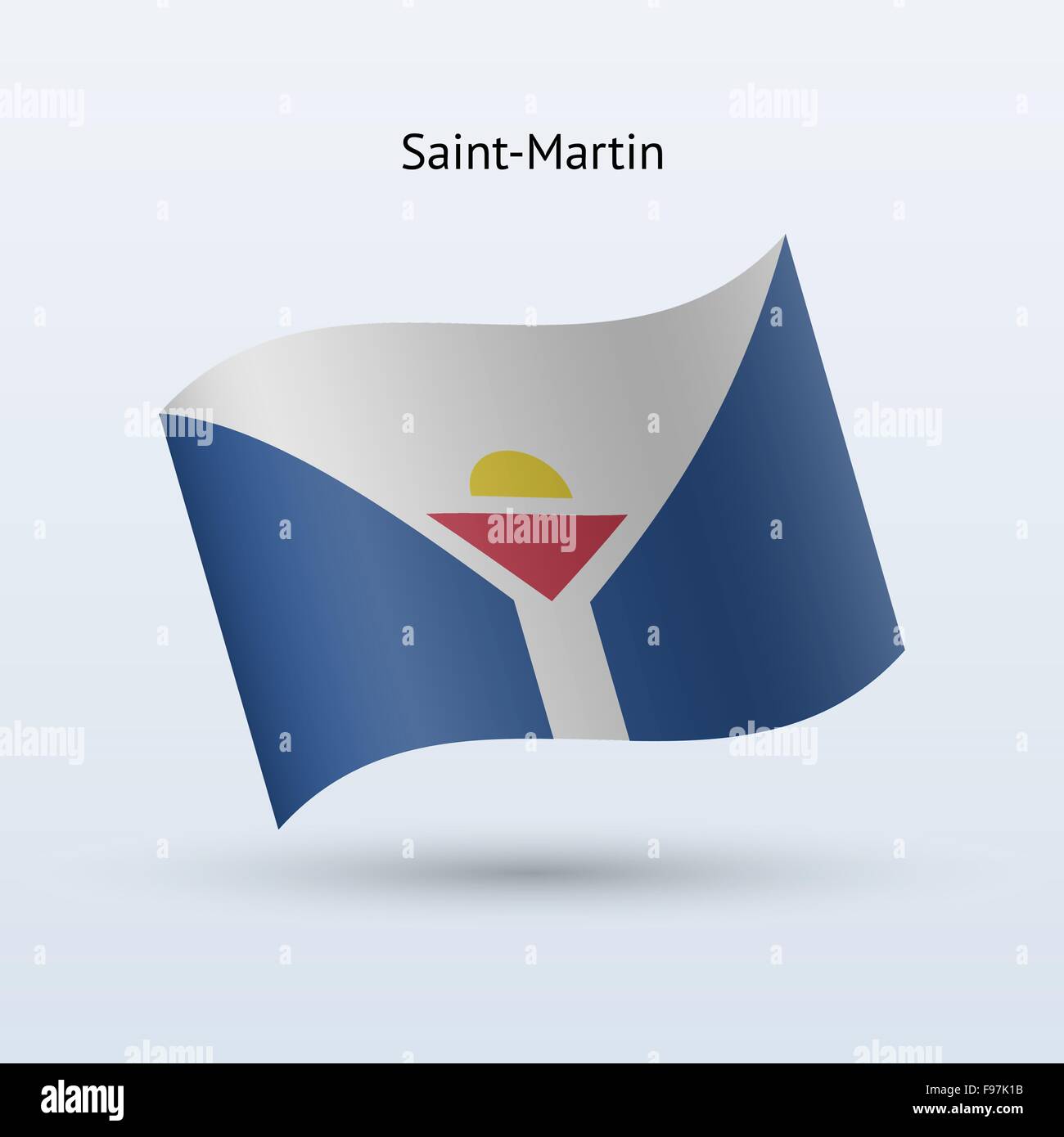 Saint-Martin flag waving form Stock Vector Image & Art - Alamy