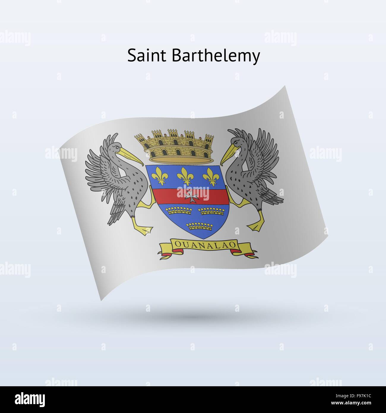 Saint Barthelemy flag waving form Stock Vector Image & Art - Alamy