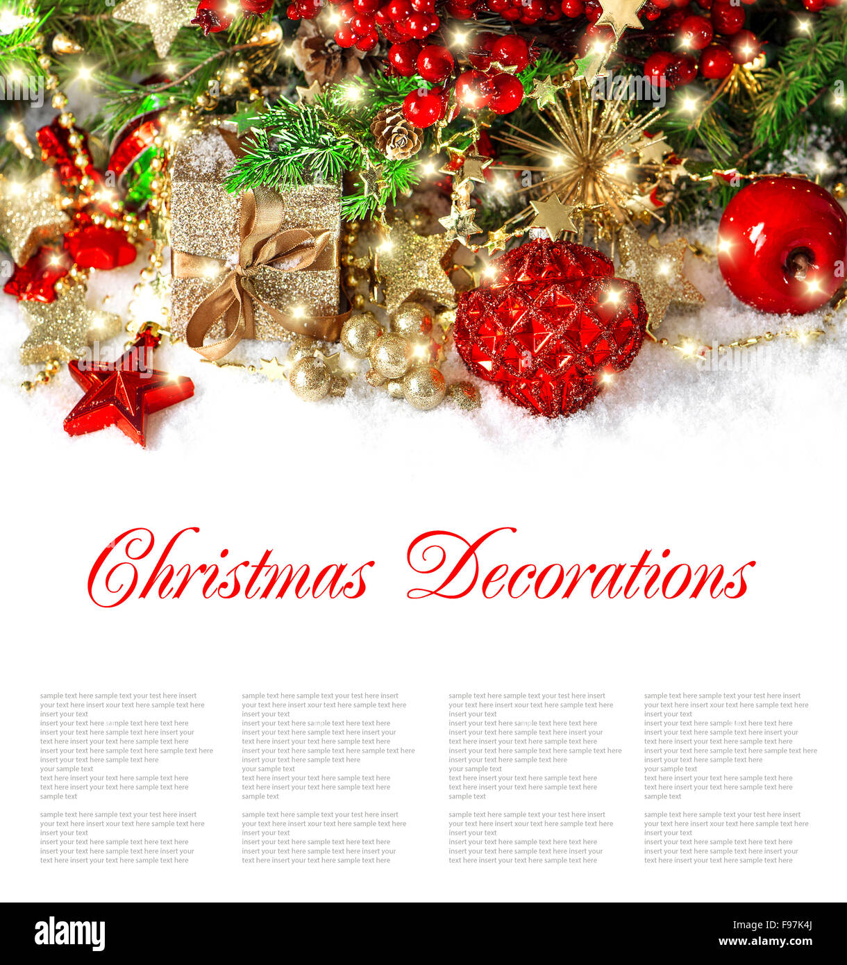 white christmas stars and sample text on wooden background Stock Photo ...