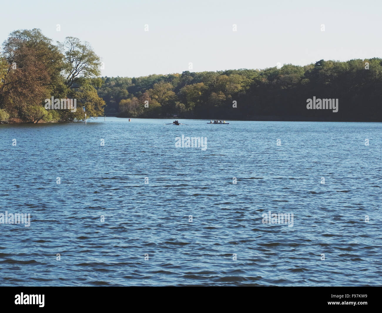 People Rowing On River Stock Photo - Alamy
